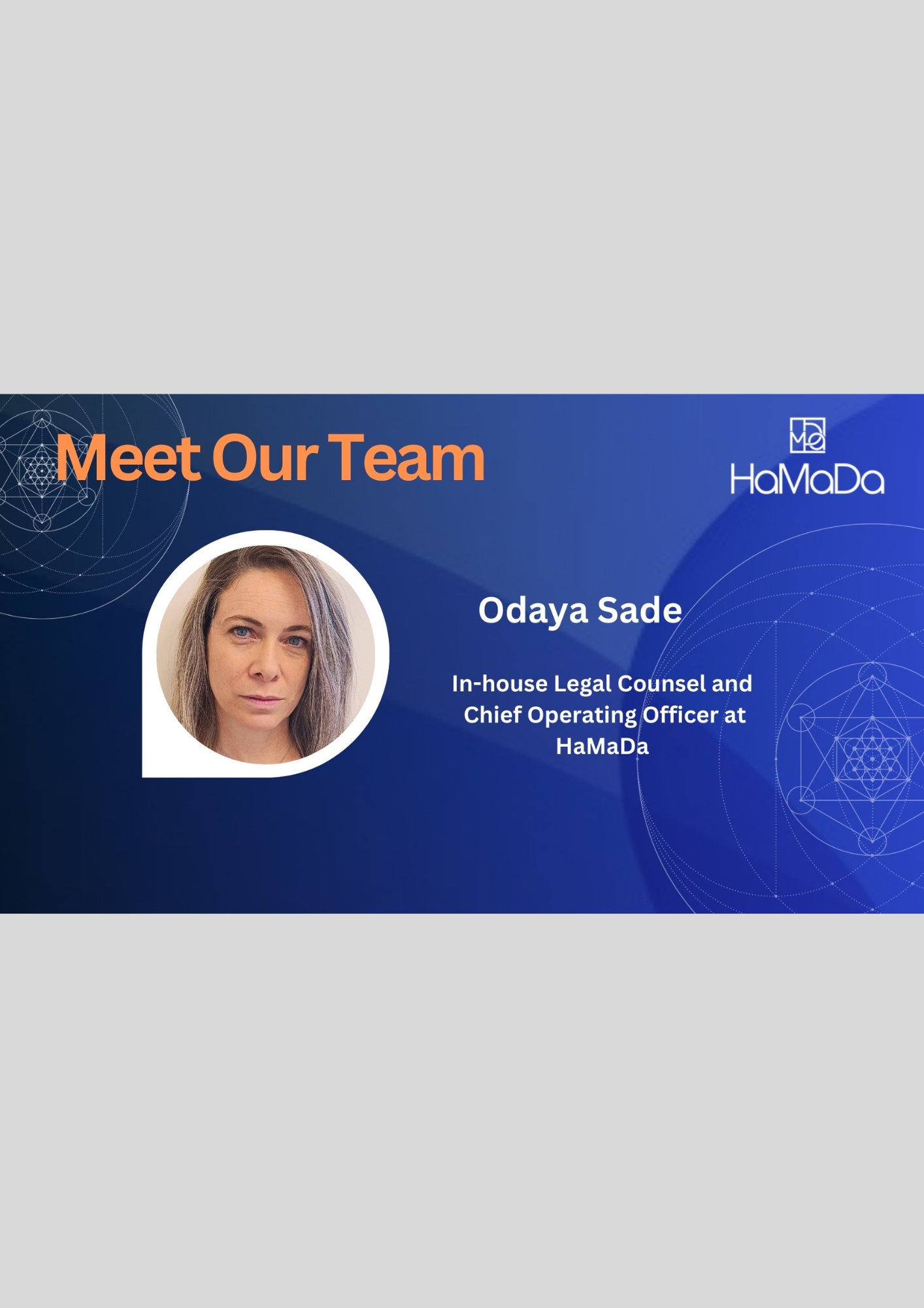 Meet Our Team- Odaya Sade - HaMada