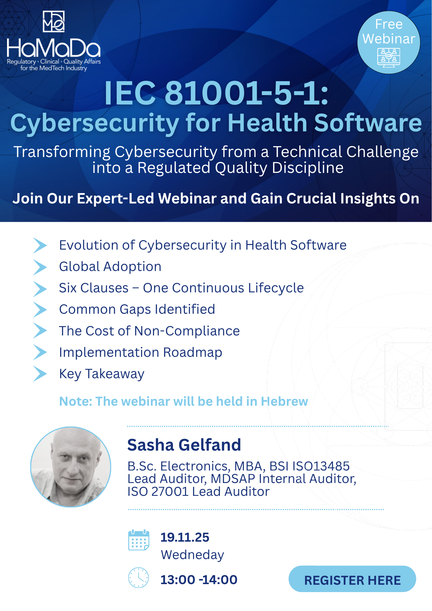 IEC 81001-5-1: Cybersecurity for Health Software - HaMada